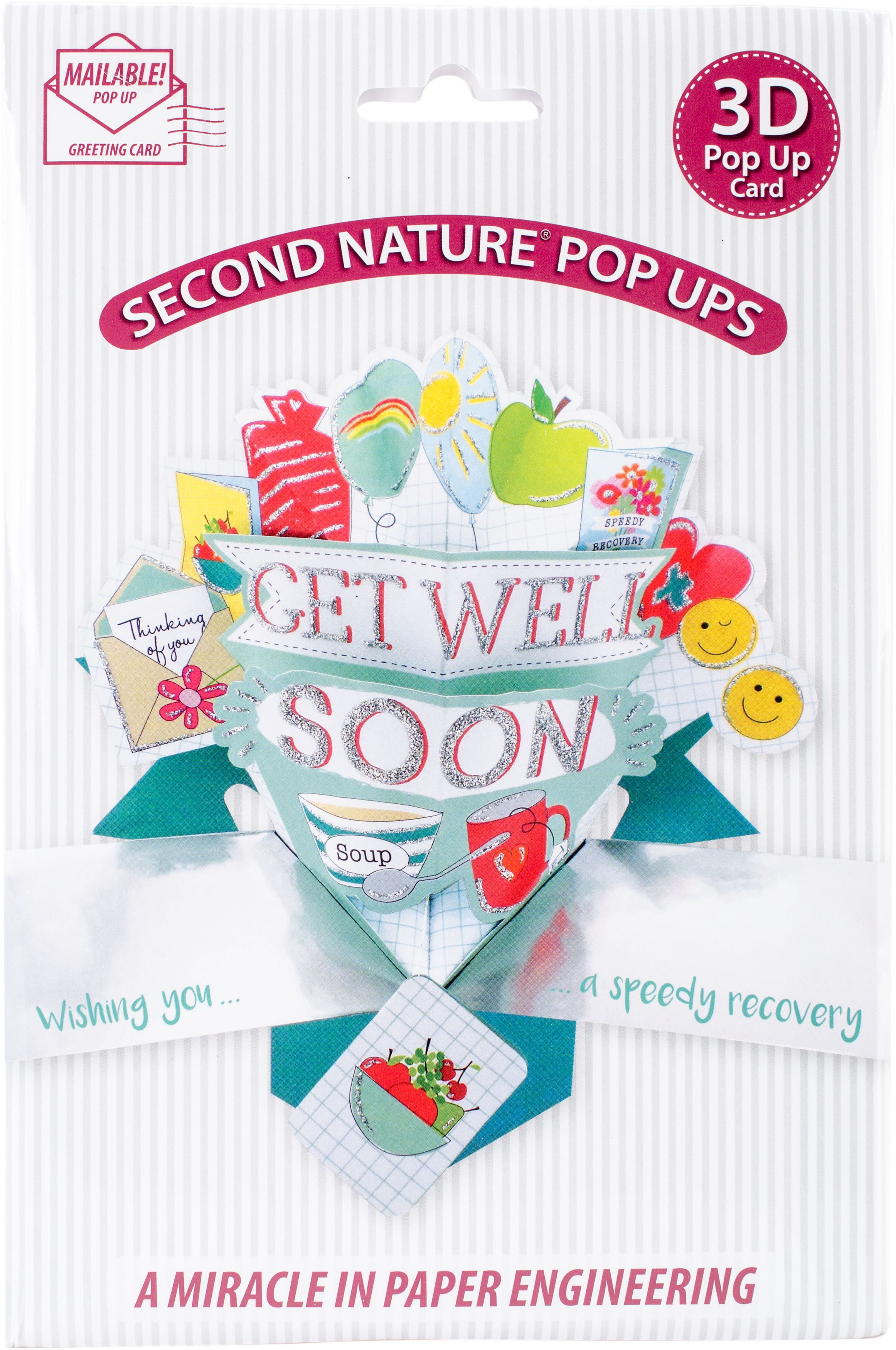 Second Nature Pop-Up 3D Greeting Card-Get Well Soon - Walmart.com
