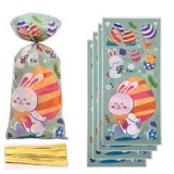 TETOU 50pcs Easter Candy Treat Bags Bunny Chick Rabbit Cellophane ...