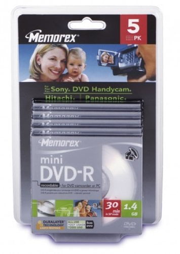 Memorex Mini DVD-R 8cm, 1.4GB Disc, with Jewel Box, 5 Pack - Walmart.ca