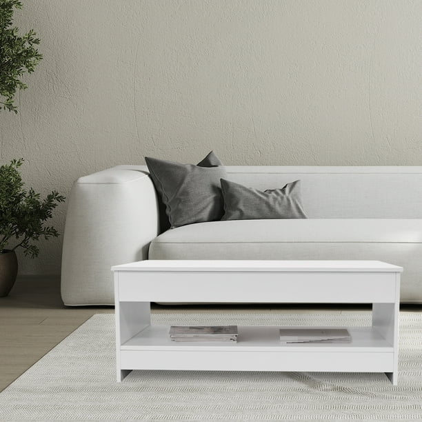 Mobi Mesa de Centro Rectangular Modelo Lojra, Color Blanco | Bodega Aurrera en línea