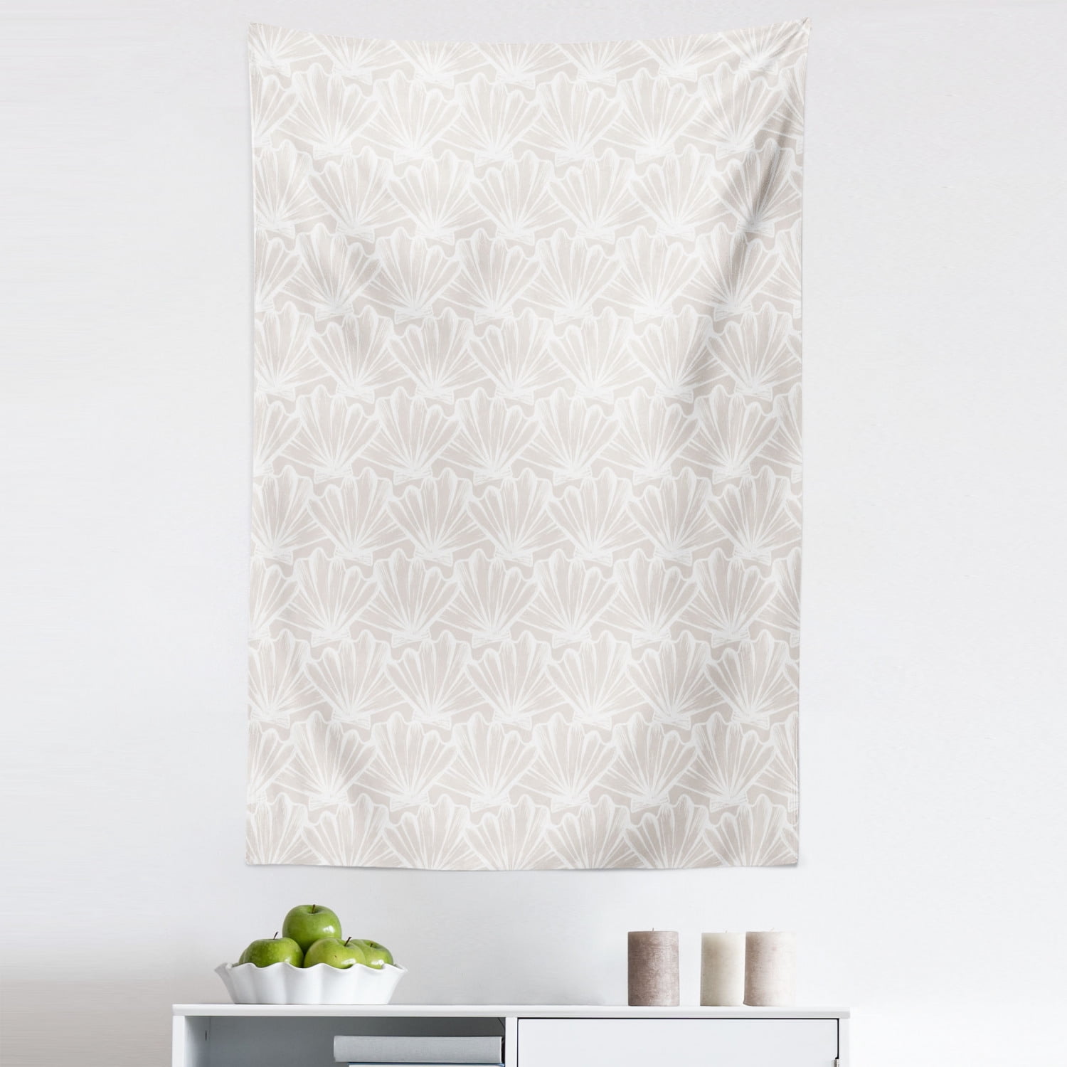 Neutral Colors Tapestry, Nautical Sea Shells Vintage Retro Print ...