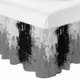 Abstract Art Bed Skirt King Size 18 Inch Drop, Black Grey Wall Mottled ...