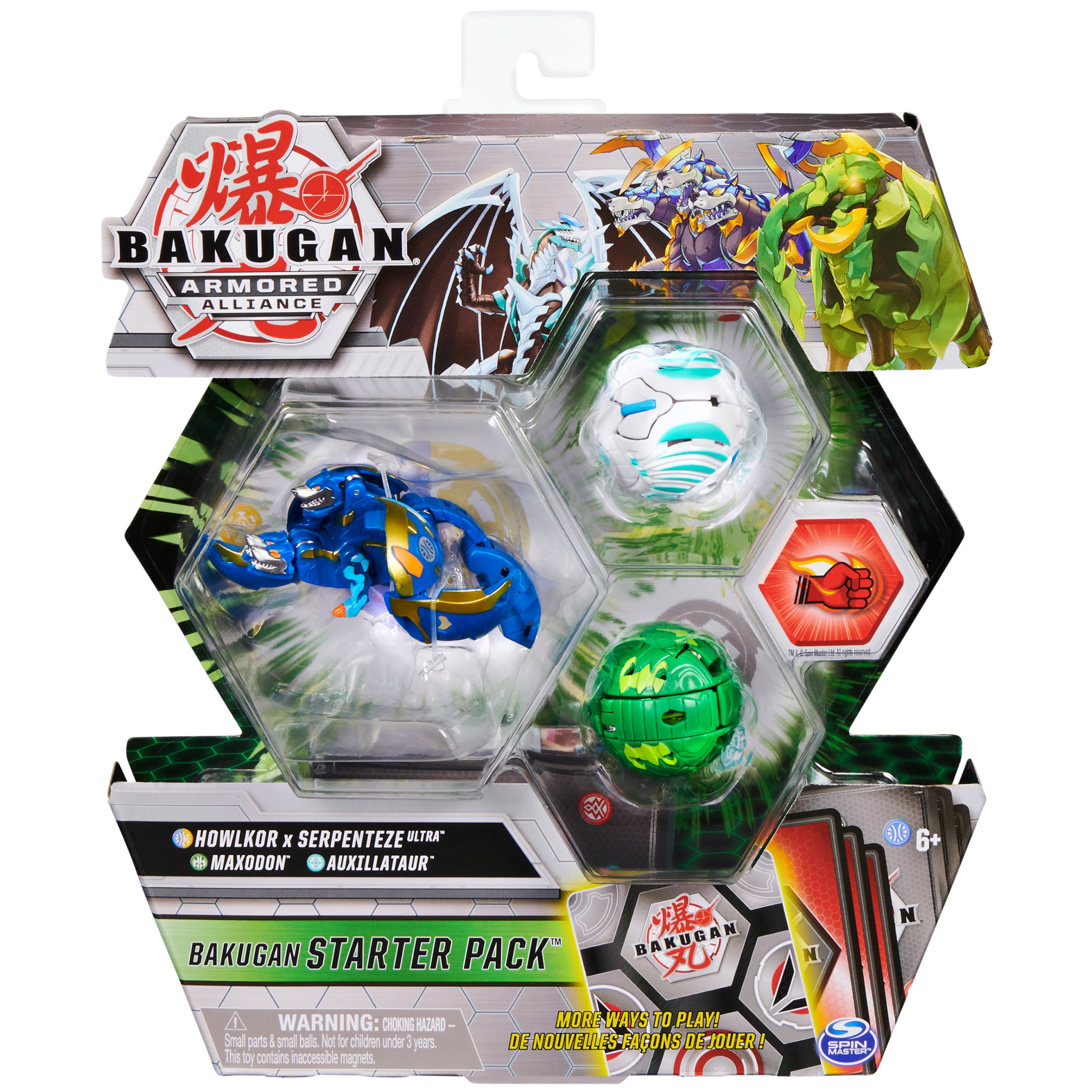 Buy Bakugan Starter Pack 3-Pack, Fused Howlkor x Serpenteze Ultra, Armored Alliance Collectible ...