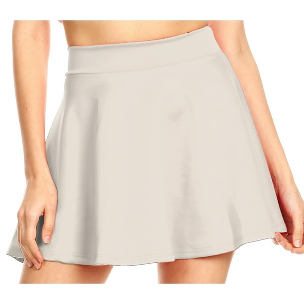 Sakkas Womens Basic Versatile Stretchy Flared Casual Mini Skater Skirt