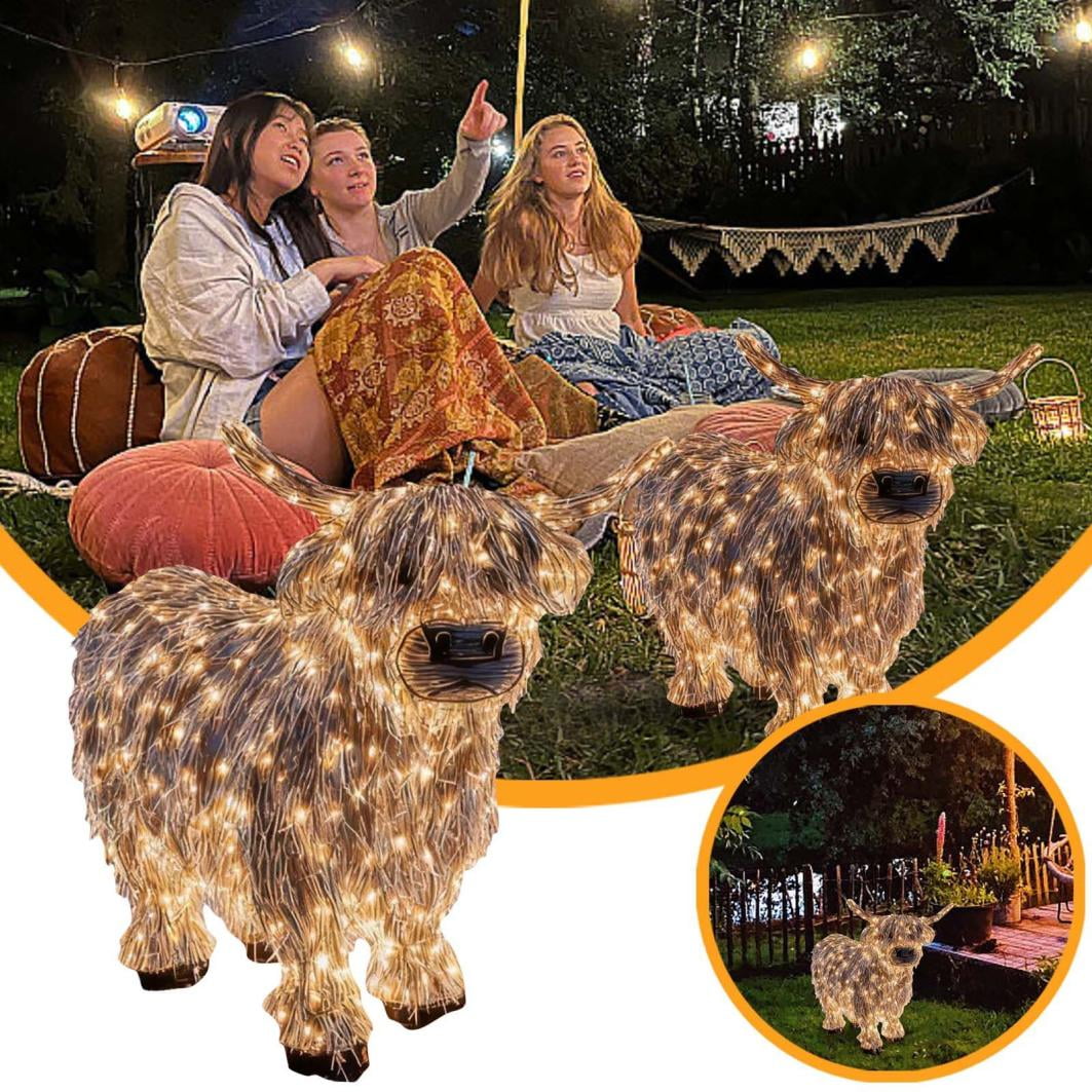 Click here for Amou Christmas Lighted Highland Cow Outdoor Decora... prices