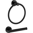 2 PCS Matte Black Bathroom Hardware Set - Wall-Mounted Hand Towel ...