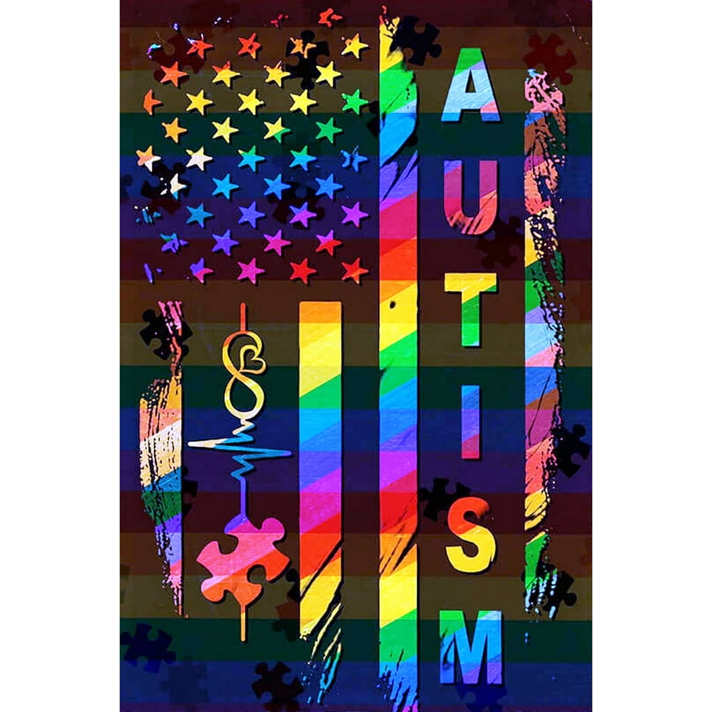 Autism American Flag Different Not Less Sublimated Double Sided Deluxe ...