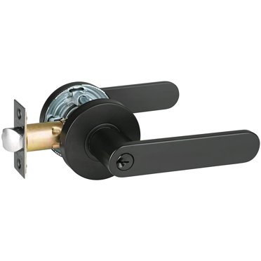Larson Euro Black Push Button Handle - Surface Mount Fits Solid Core Doors - Walmart.com