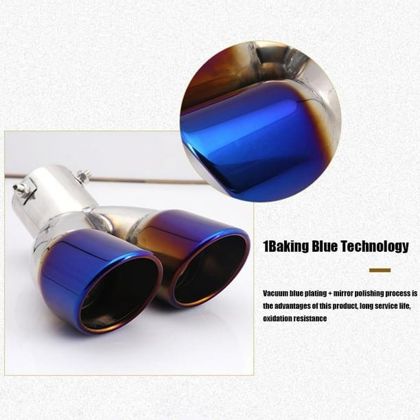 Peggybuy Bolt-on Dual Exhaust Tip Rolled Edge Slant Cut Bent Tailpipe ...