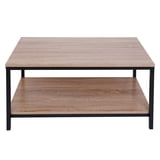 HomGarden Industrial Style Rectangle Wood Coffee Table with Metal ...