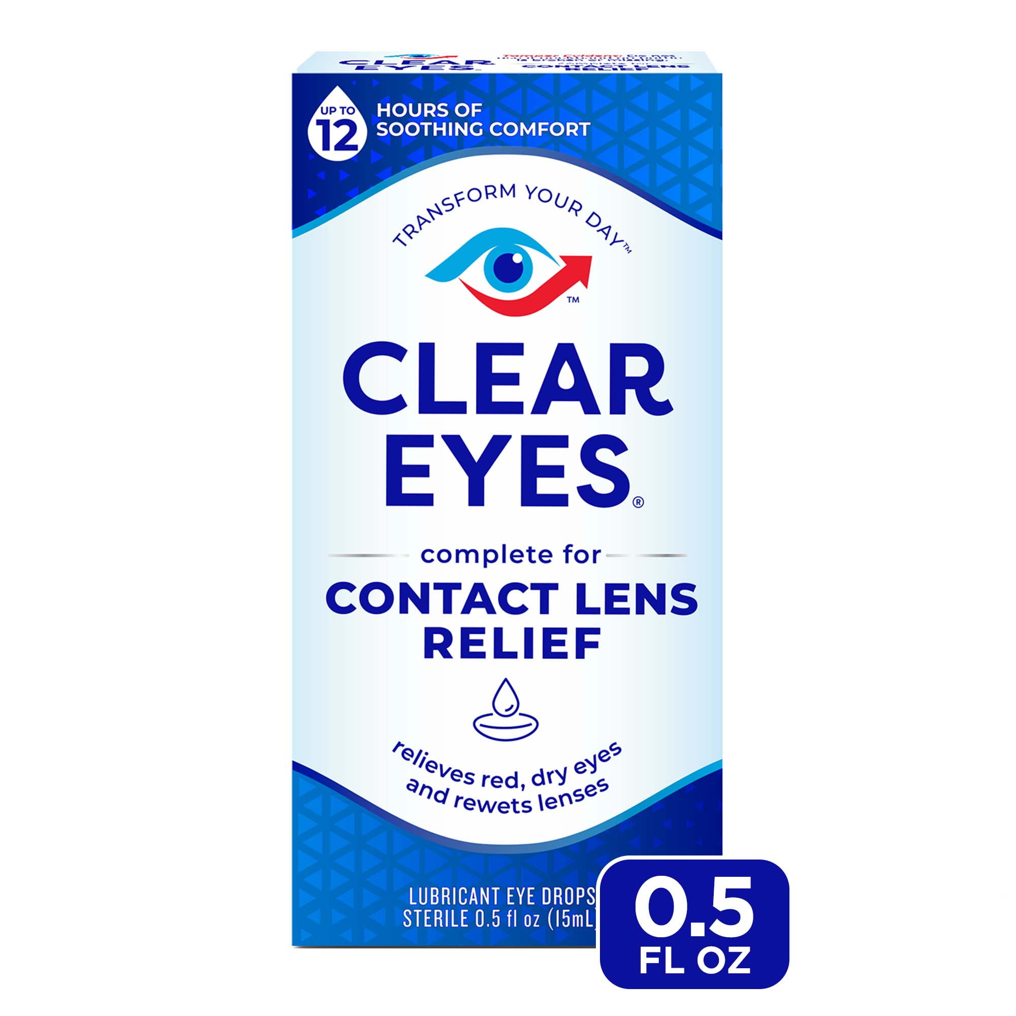 Clear Eyes Contact Lens Relief Lubricant Eye Drops, 0.5 fl oz - Walmart.com
