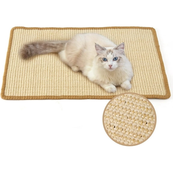 Cat Scratcher Mat, 23.6 X 15.7 Inch Natural Sisal Cat Scratch Mats ...