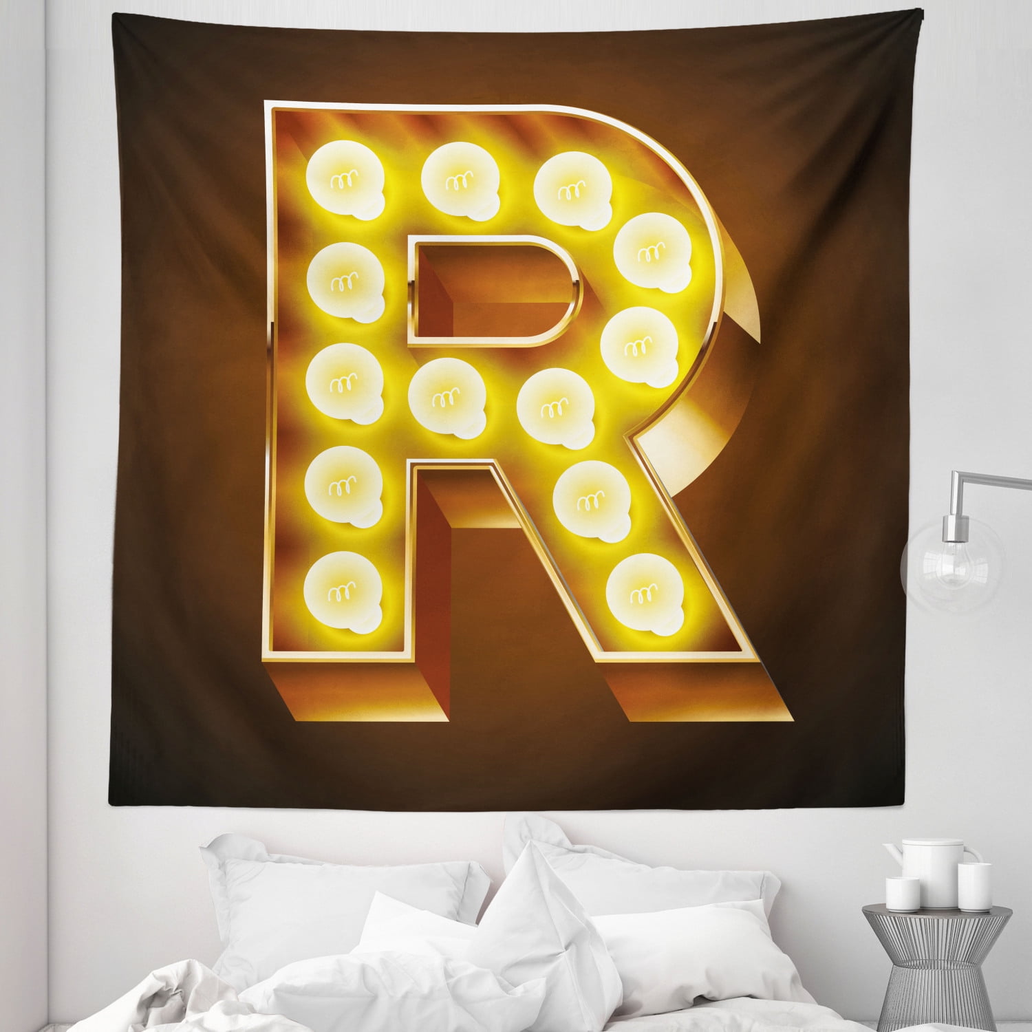 Letter R Tapestry, Old Carnival Themed Alphabet Capital R Vibrant ...