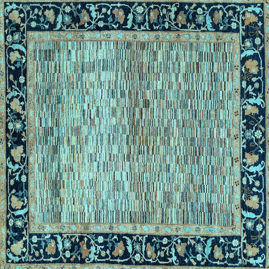 Ahgly Company Indoor Square Oriental Light Blue Modern Area Rugs, 6 ...