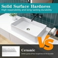 MEDUNJESS 21'' Stone Resin Bathroom Vessel Sink Rectangular Modern Above Counter Bathroom Sink ...