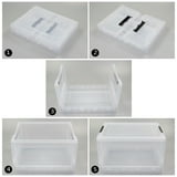 Qskely 4-Pack Foldable Clear Plastic Storage Crate with Handle, 30 L ...