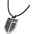 Men's Stainless Steel Inscription DAD Shield Pendant, 24 Cord - Walmart.com