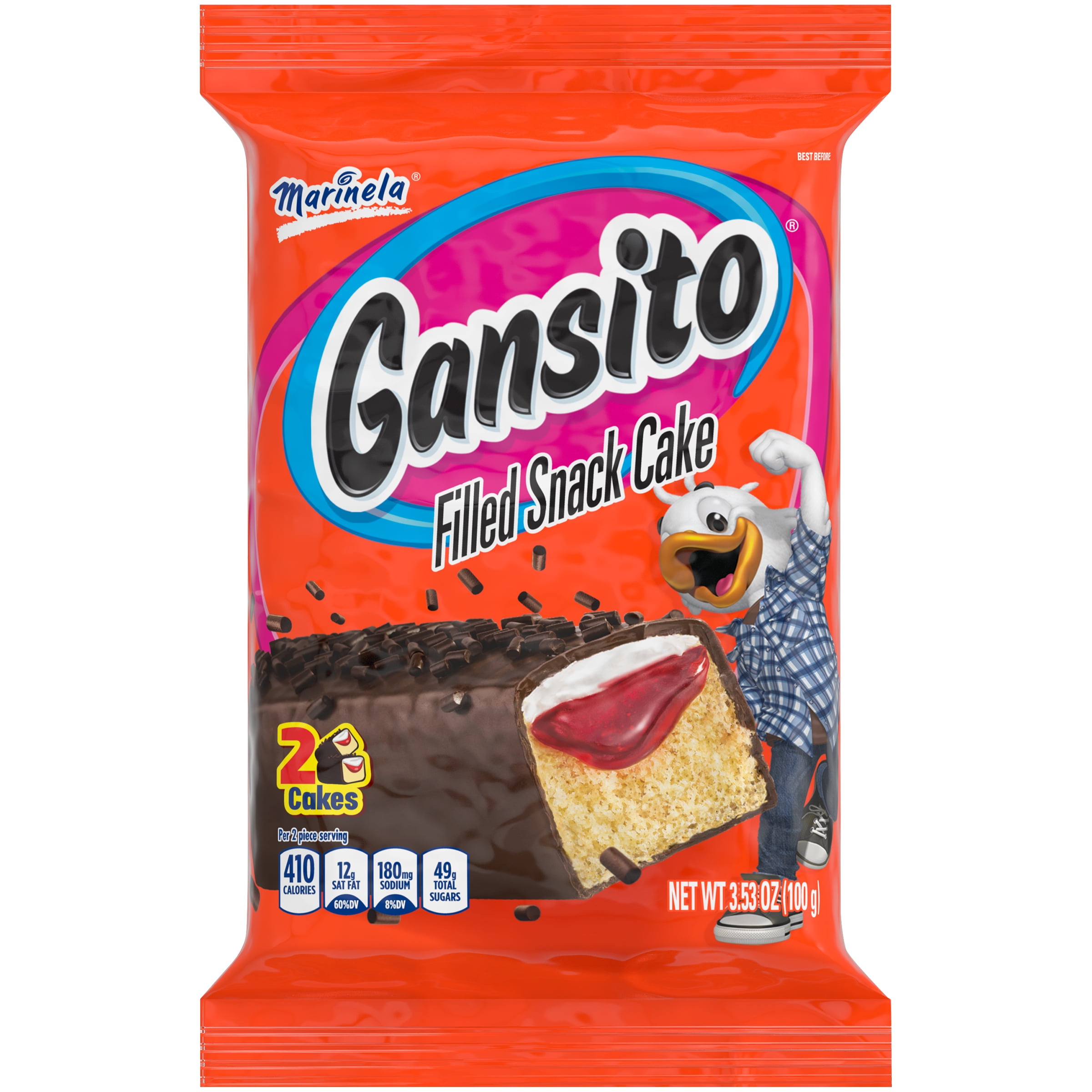 Marinela Gansito Strawberry and Crème Filled Snack Cakes with Chocolate ...