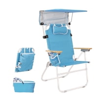 Heavy Duty Tall Beach Chair with Canopy Shade for Adults, 17" High Off ...