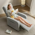 Adjustable Linen Fabric Recliner Chair for Adults, Ergonomic Lazy ...