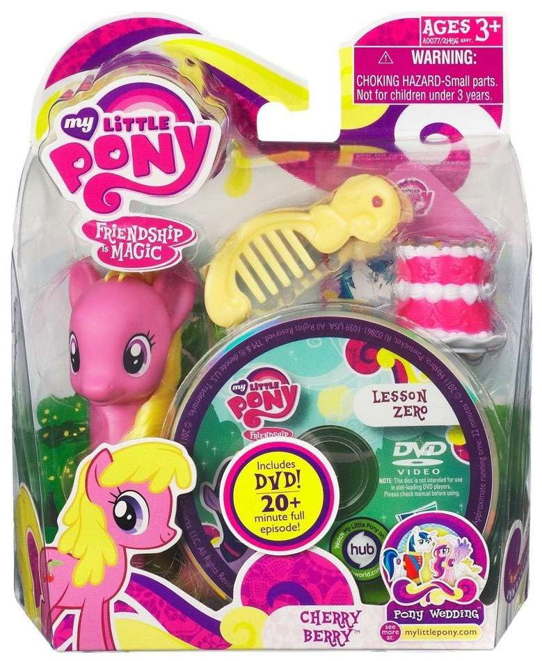 My Little Pony Pony Wedding Cherry Berry & Lesson Zero Dvd Figure Set ...