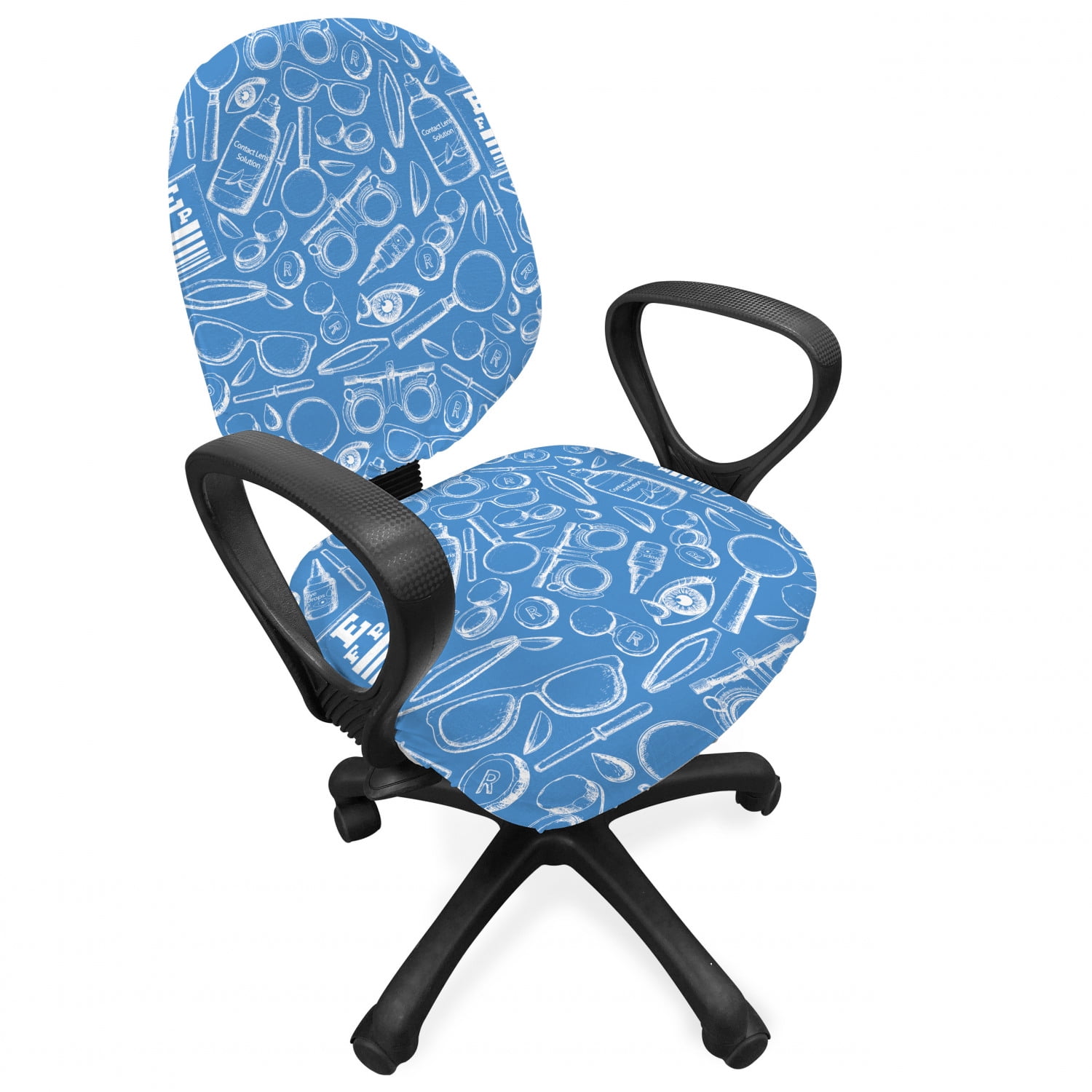 Eye Chart Office Chair Slipcover, Hand Drawn Shapes and Group of ...