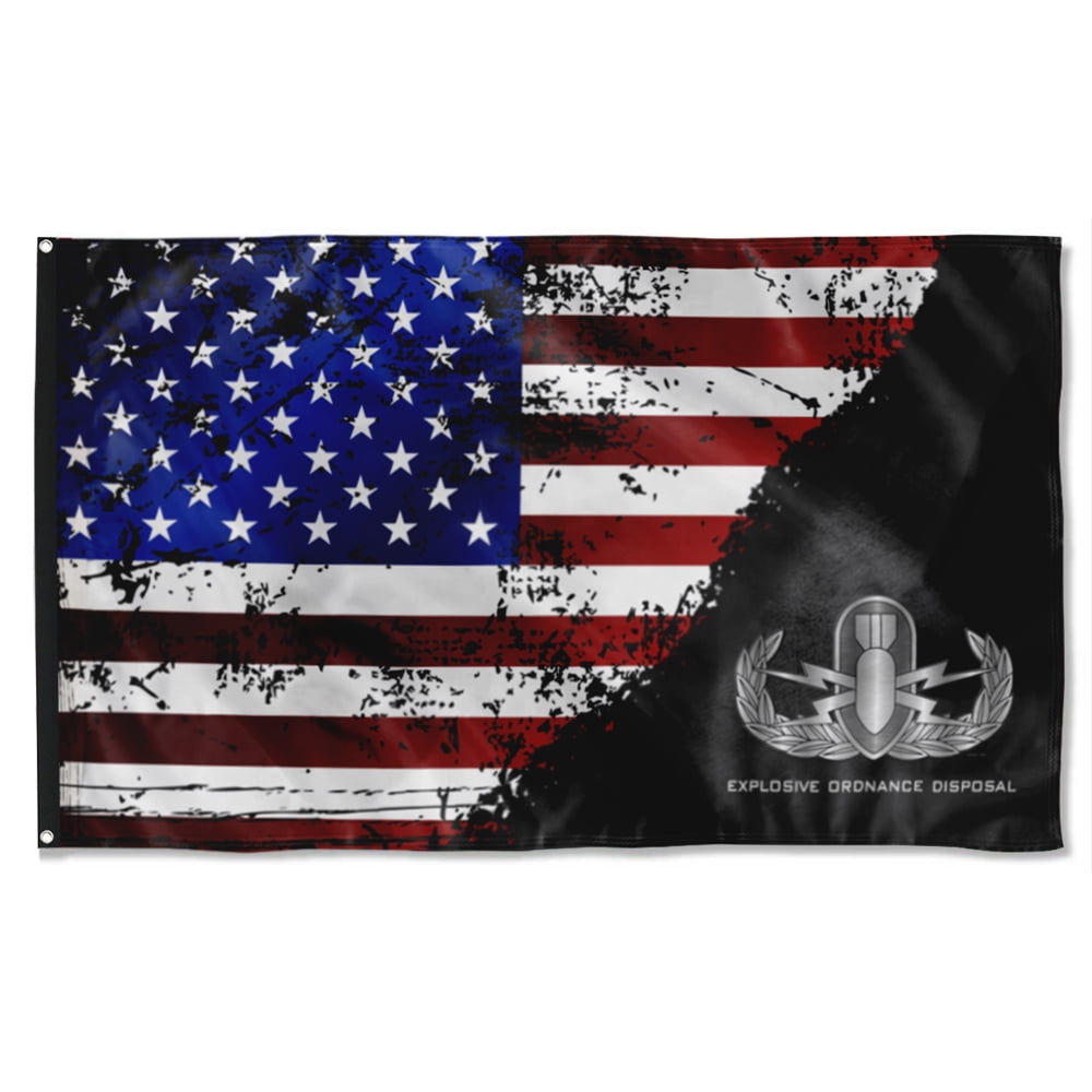 Cayyon EOD Basic Stars&stripes Black Flag 3x5Feet Military Banner with 2 Brass Grommets ...
