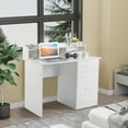 Winado White Computer Desk with Drawers & Hutch, Ideal for Home Office ...