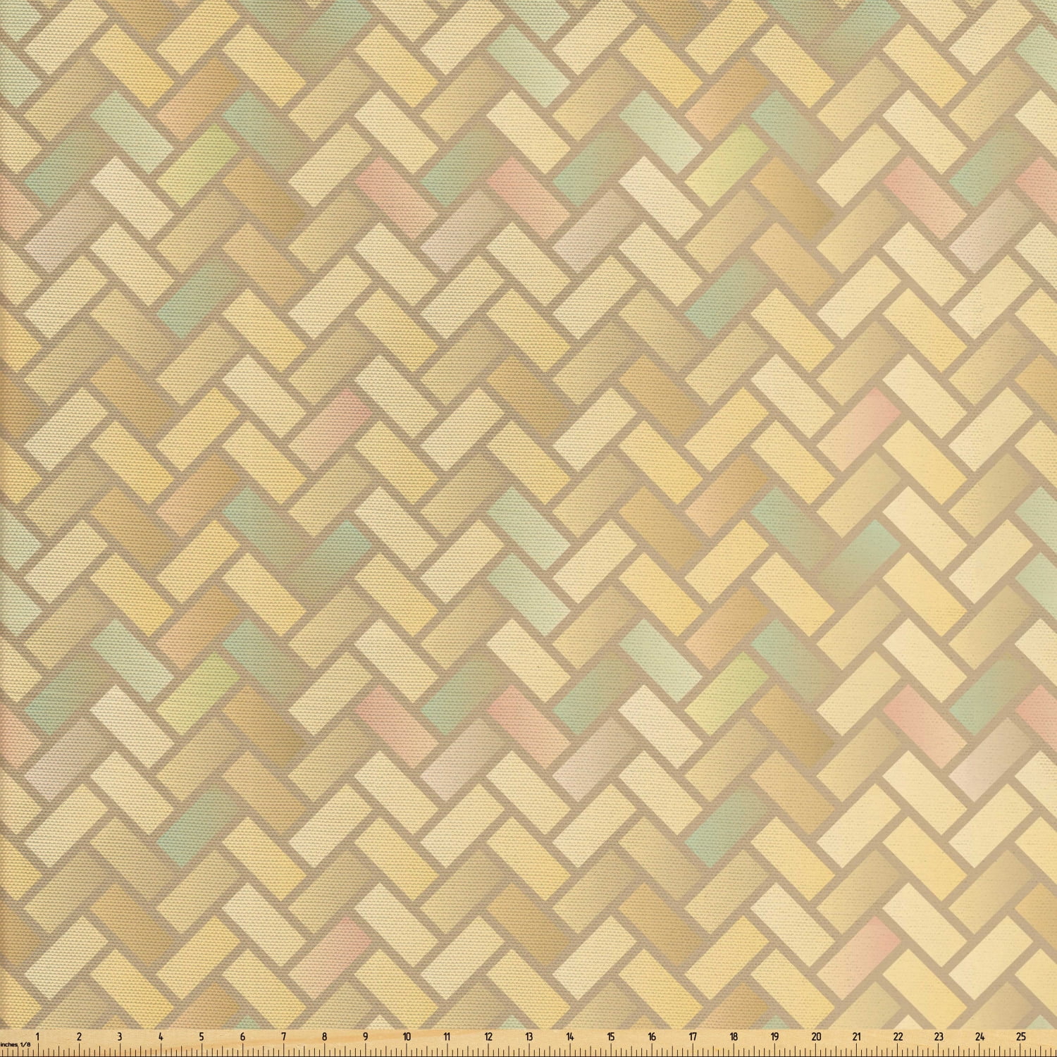 Neutral Color Fabric by the Yard, Pastel Colorful Pavement Like ...