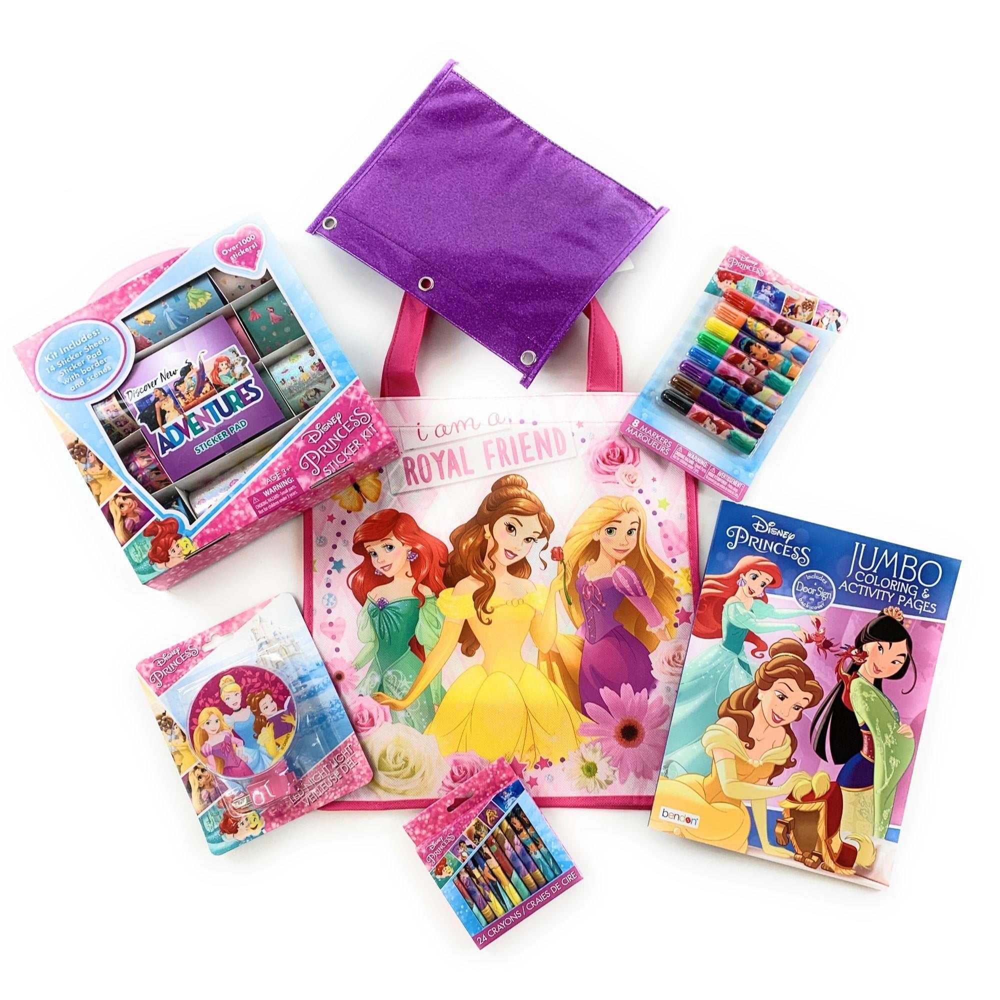 Disney Princess Gift Set Girl Kid Art Activity 7 Piece Cinderella Belle ...
