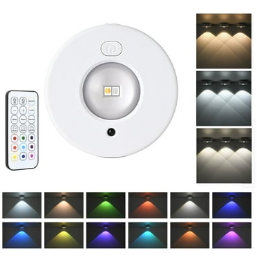 Rechargeable RGB Puck Lights with Remote Control, 500mAh Battery ...