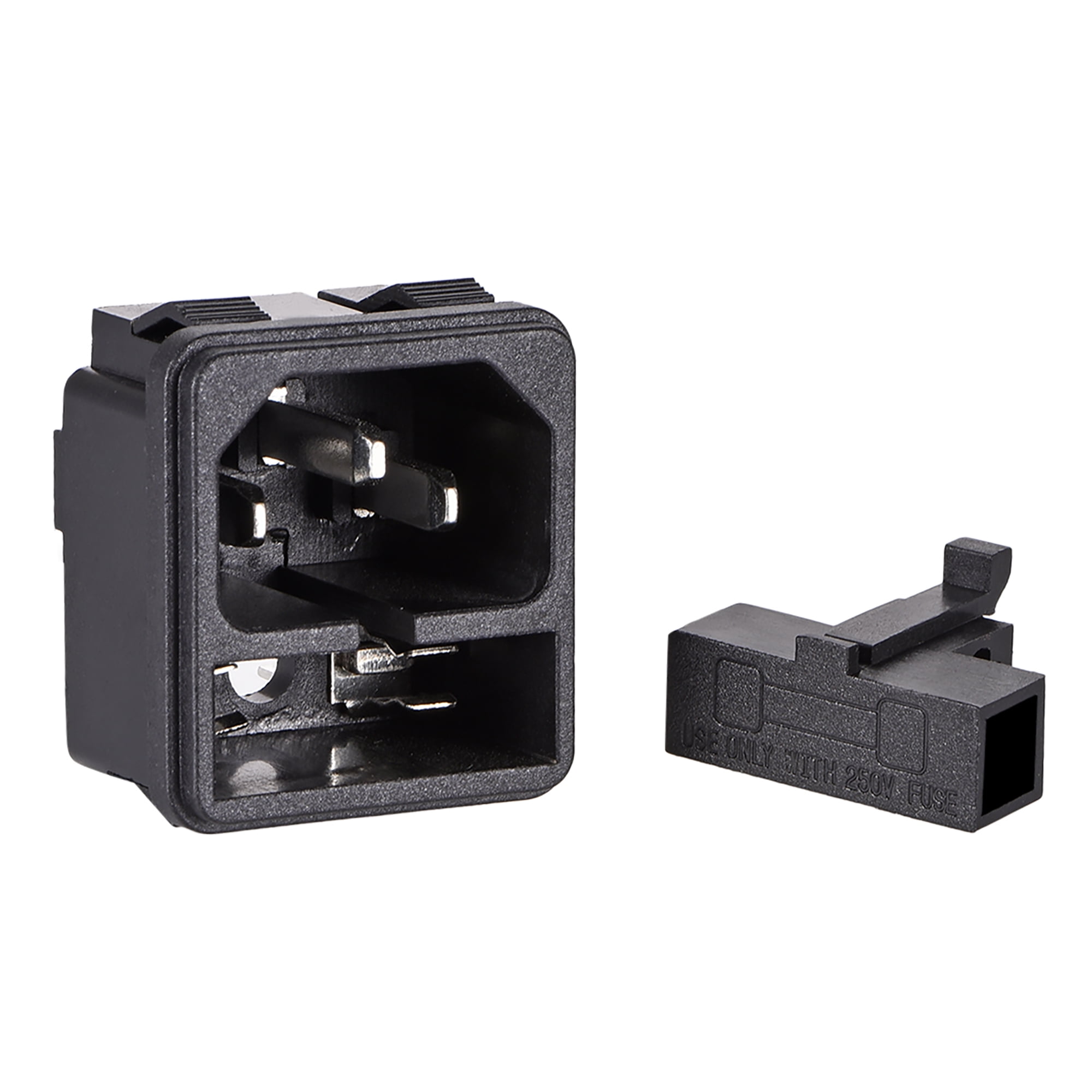 C14 Panel Mount Plug Adapter AC 250V 10A 3 Pins IEC Inlet Plug Power ...