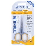 Westcott Multi-Purpose Sewing Scissors: Titanium Curved Embroidery, 4 ...