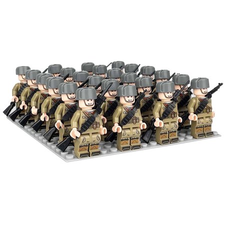 Amyove 24pcs Military Soldier Building Blocks Army Array Building ...
