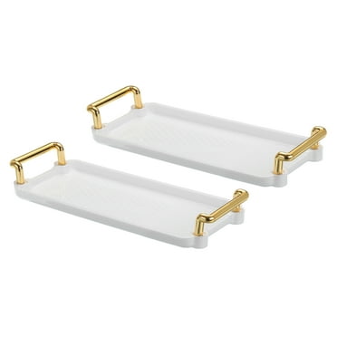 Efavormart 2 PCS - Gold 14" x 10" Rectangle Decorative Plastic Serving ...