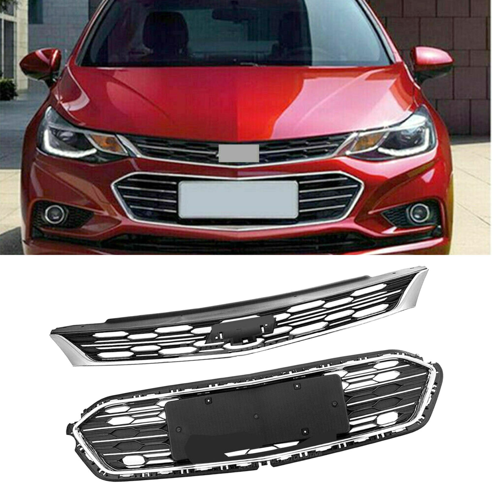 SEBLAFF Front Upper Lower Bumper Grille Grill 2-Pack Fit for 2016 2017 ...