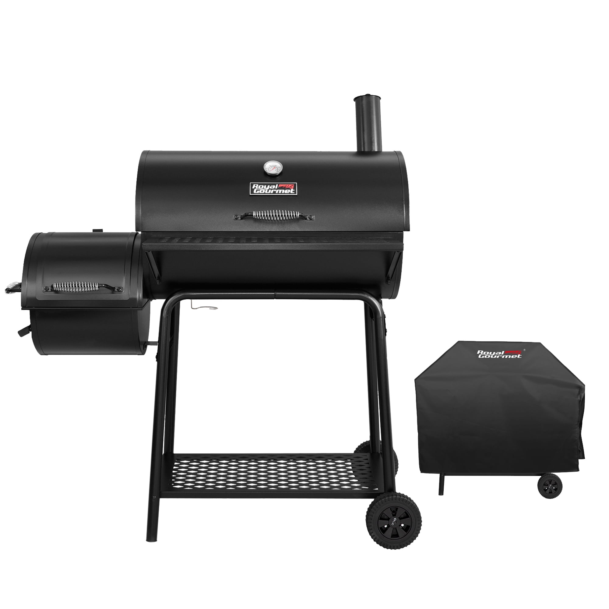 Royal Gourmet CC1830FC 30" Charcoal Grill with Offset Smoker, With ...