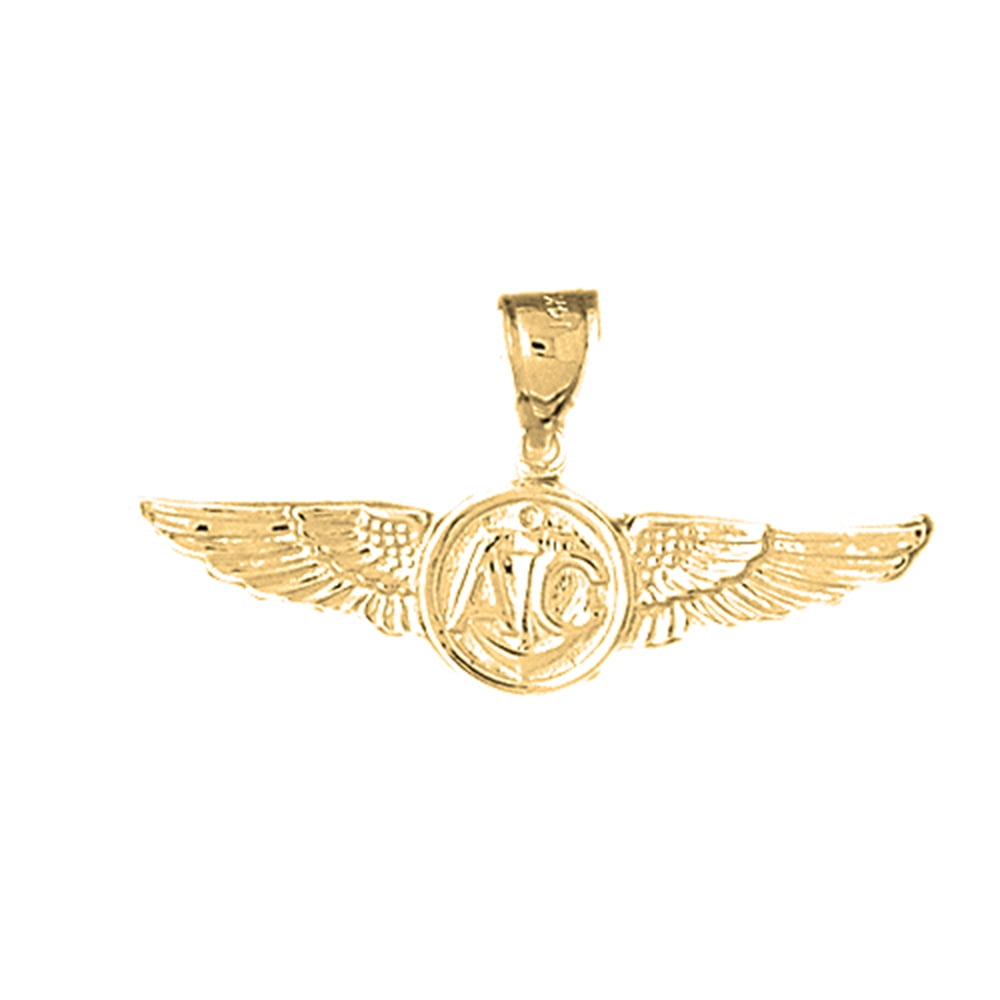 18K Yellow Gold United States Navy Pendant - 18 mm - Walmart.com