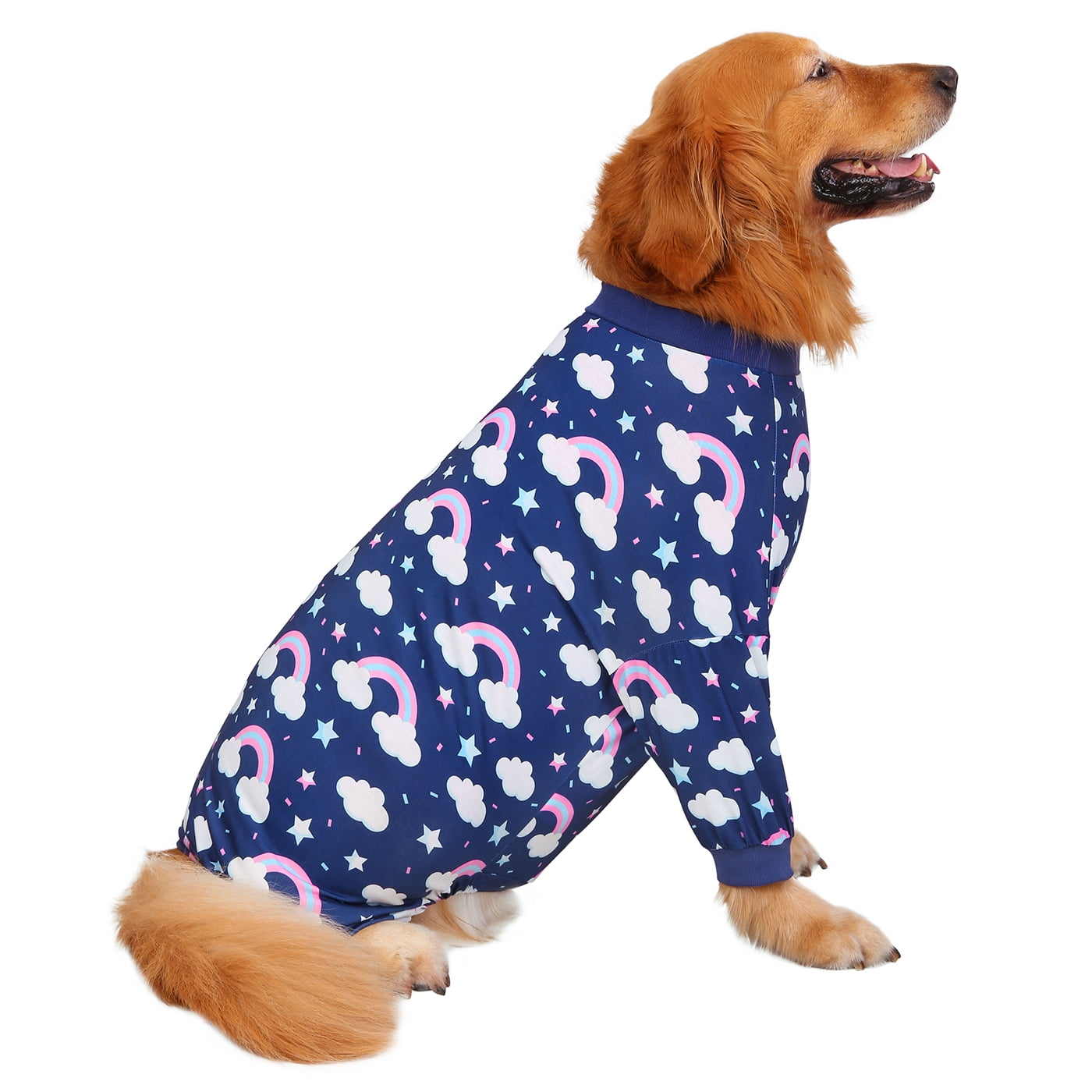 HDE Dog Pajamas One Piece Lightweight Jumpsuit for M-3XL Dogs Rainbows ...
