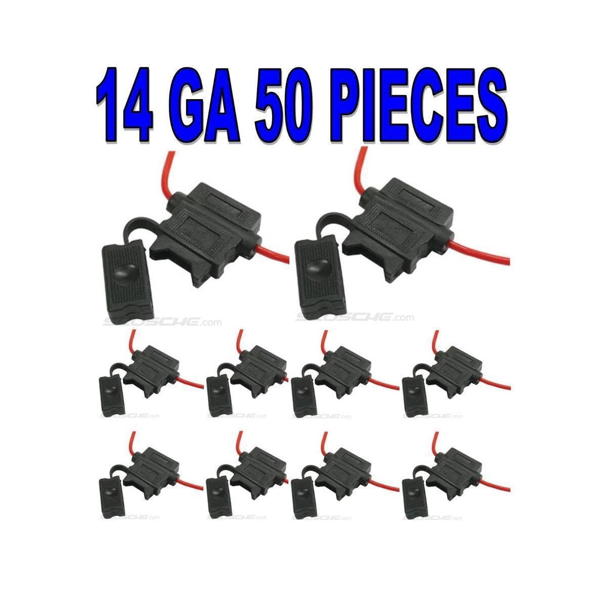 50 pcs 14 Gauge ATC Heavy Duty Fuse Holder 12 Volt Automotive Copper ...