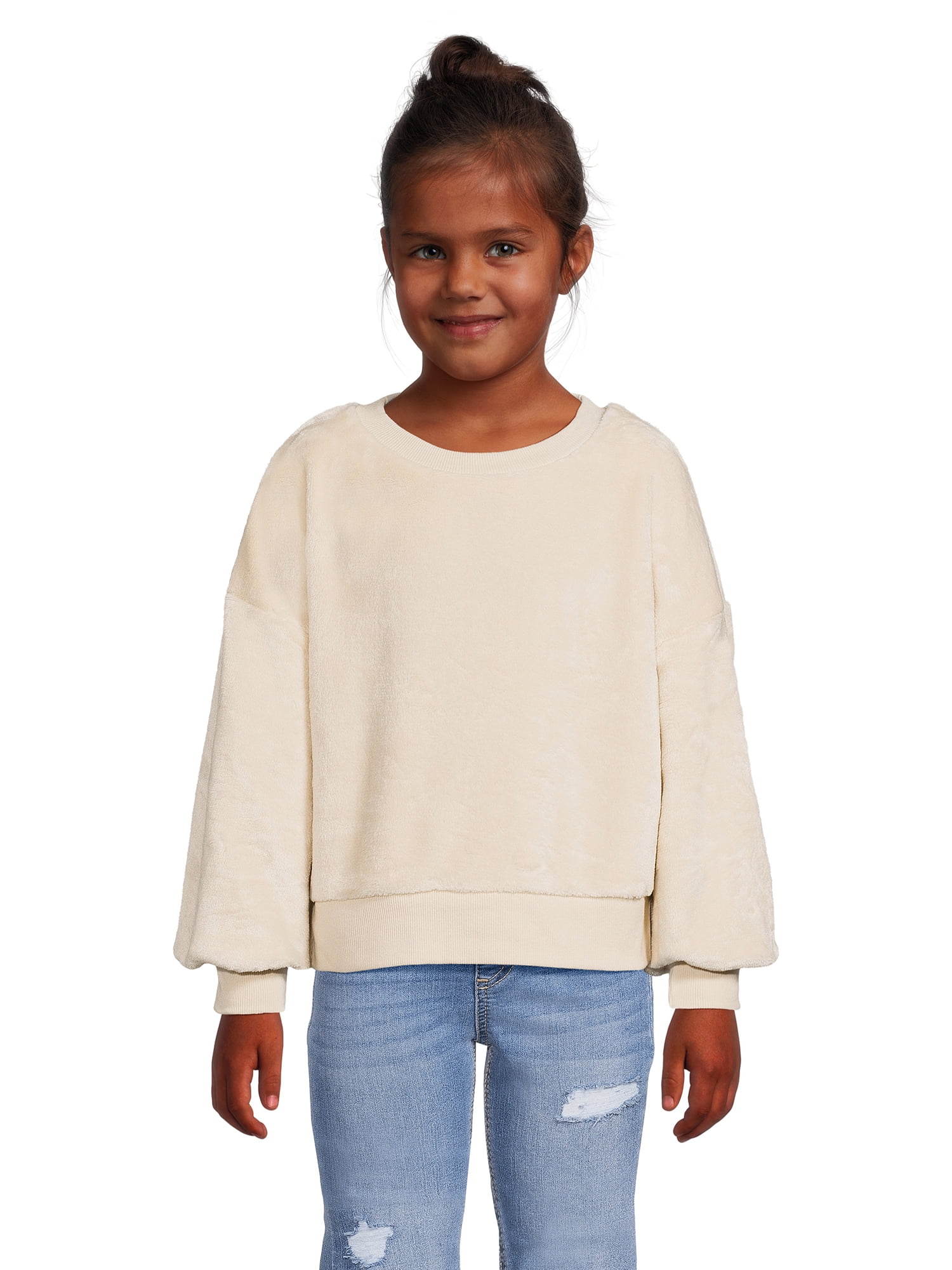 Wonder Nation Girls Faux Fur Top, Sizes 4-18 & Plus - Walmart.com