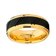 Metal Masters Mens Duo Tungsten Carbide Wedding Band Black Goldtone Ring Comfort-Fit 8mm 15 ...