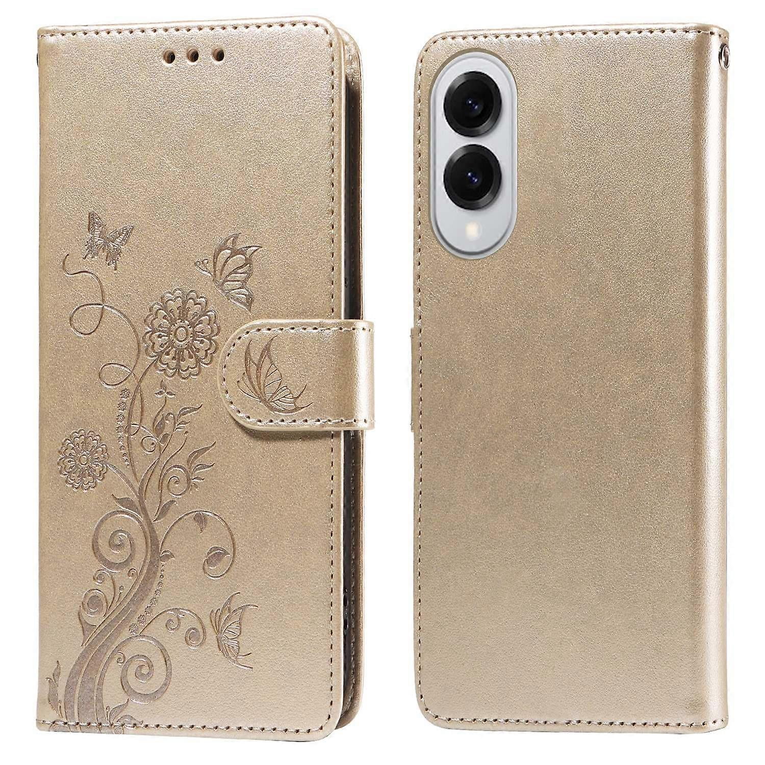 For Samsung Galaxy S25 Edge Phone Case Wallet Stand Butterfly Floral ...