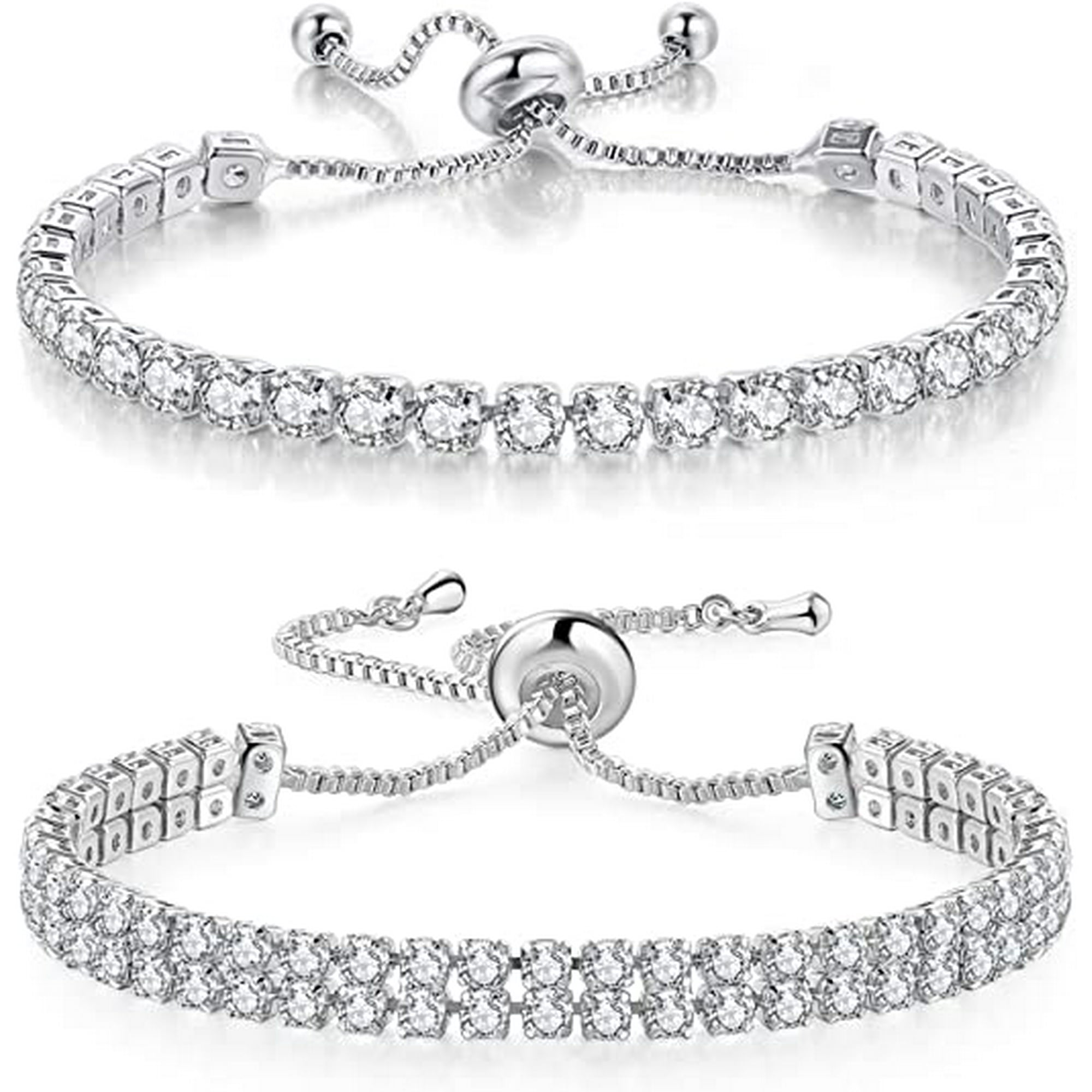 Click here for Jinsinto 2pcs Tennis Bracelets For Women White Gol... prices