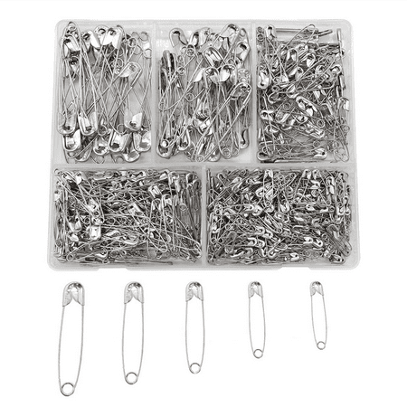 SHTKUYING Safety Pins, Safety Pins, 550 Pcs Safety Paper Clip, 5 Sizes ...