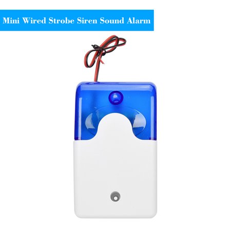 Mini Wired Strobe Siren Sound Alarm Strobe Flashing Red Light Sound ...