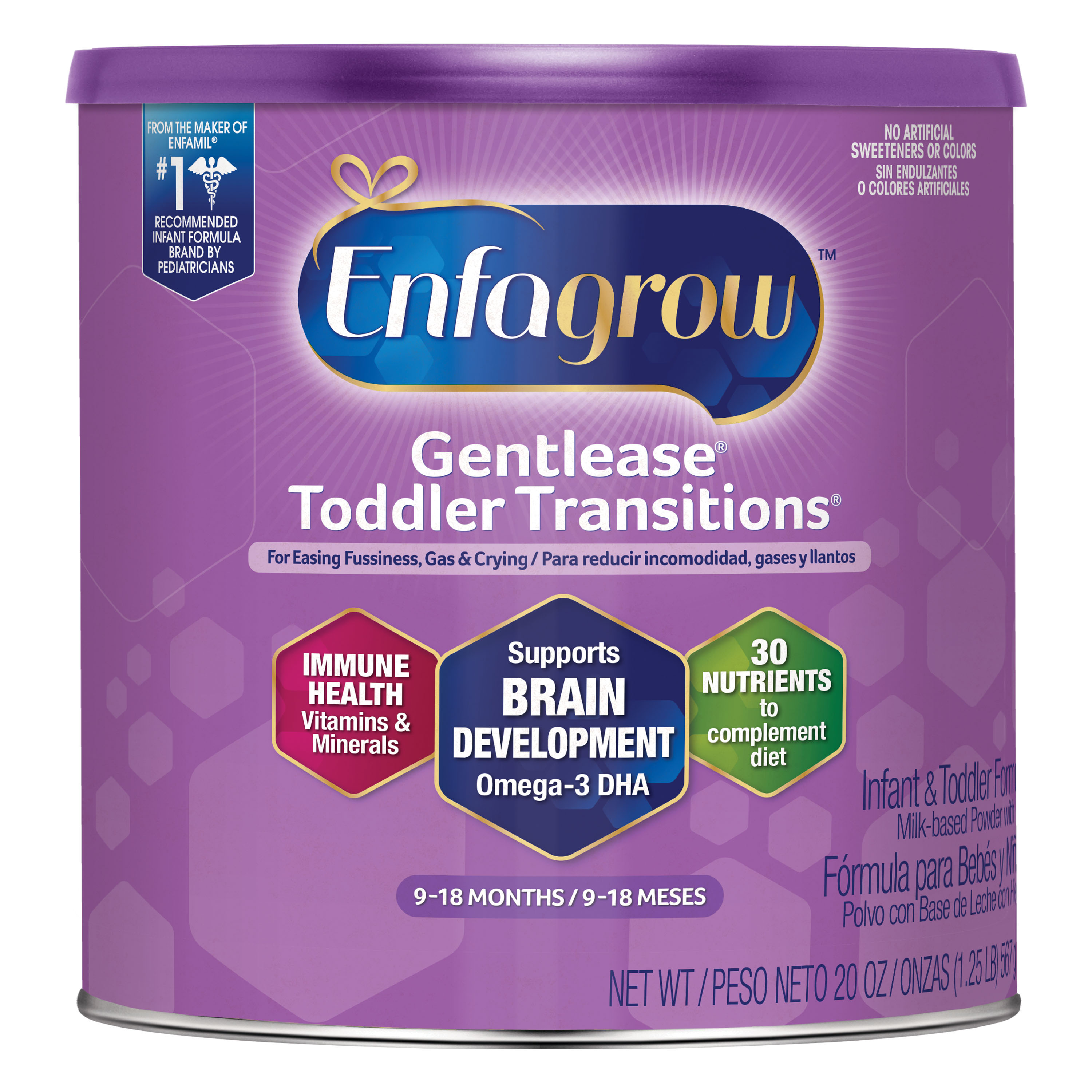 Enfagrow Gentlease Toddler Transitions GMO Free No Artificial Colors Enfagrow Gentlease Toddler Transitions GMO Free No Artificial Colors