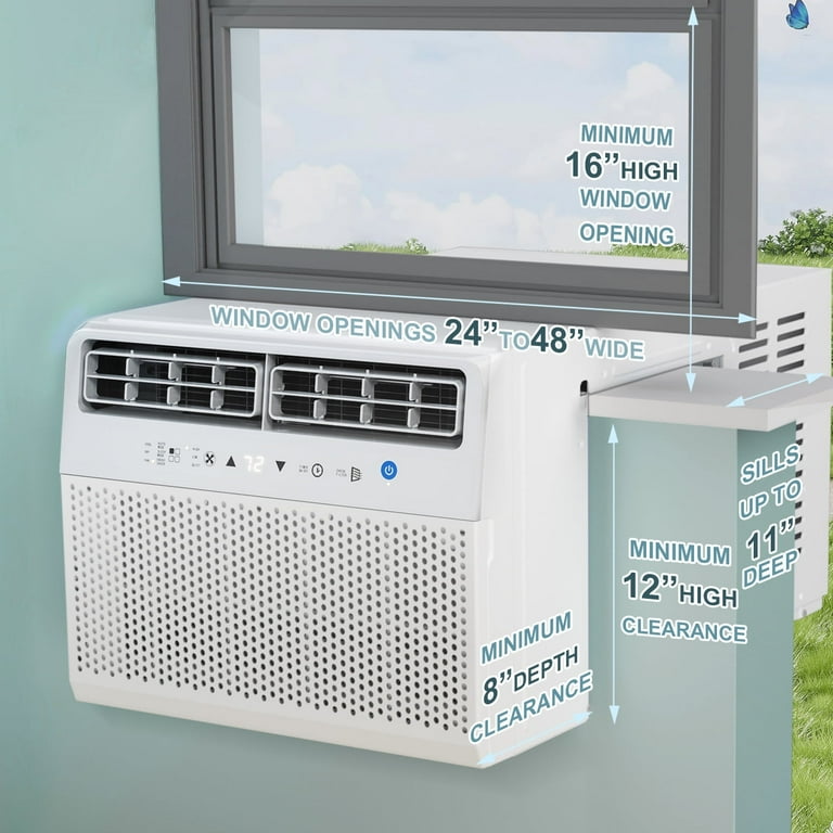 Kissair Window Air Conditioner KISSAIR U-Shaped Window AC Unit - 12,000 ...
