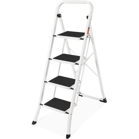 4 Step , Folding Step Stool with Wide Anti-Slip Pedal, 330lbs Capacity ...