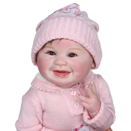 55cm Cute Smile Face Doll Silicone Child Simulation Playmate Reborn ...